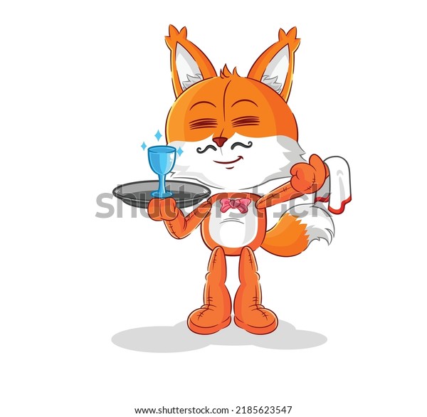 Fox Waiter Cartoon Cartoon Mascot Vector Stock Vector (Royalty Free ...