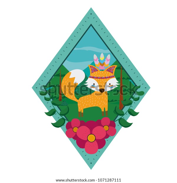 Fox Wooland Animals Cartoon Stock Vector (Royalty Free) 1071287111 ...