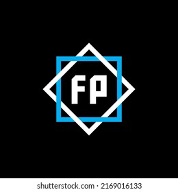 Fp Letter Logo Design On Black Stock Vector (Royalty Free) 2169016133 ...