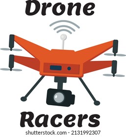 Fpv Drone Quadcopter Racer Logo Icon Stock Vector (Royalty Free ...