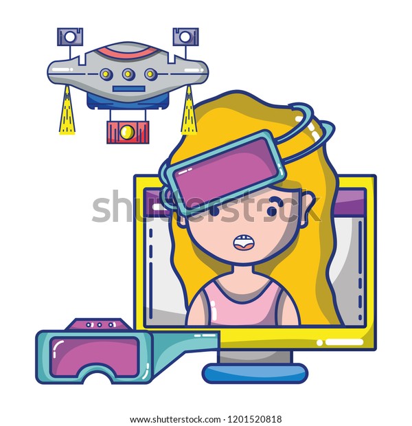Fpv Goggles Technology Cartoons Stock Vector (Royalty Free) 1201520818 ...
