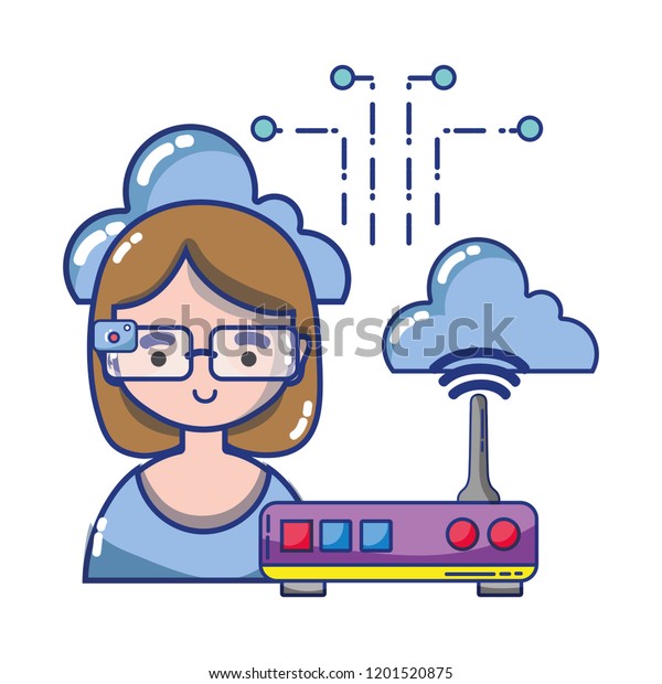 Fpv Goggles Technology Cartoons Stock Vector (Royalty Free) 1201520875