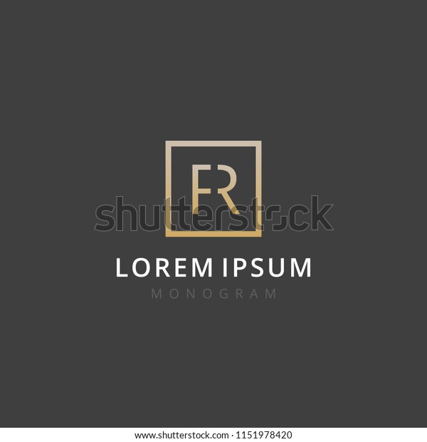 FR. Monogram of Two letters F & R. Luxury, simple, stylish and elegant ...