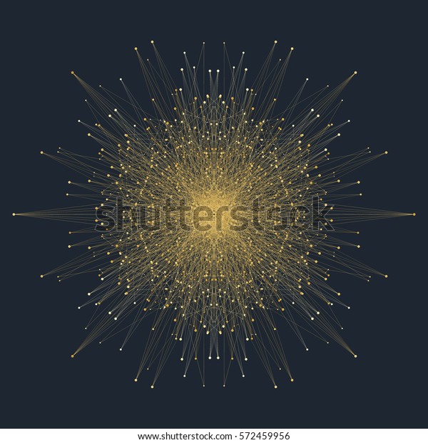 Fractal Element Connected Lines Dots Big Stock Vector (Royalty Free) 572459956