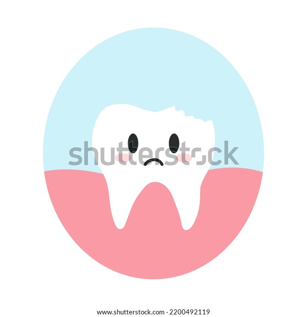 Fractured Chipped Tooth Cartoon Flat Style Stock Vector (Royalty Free ...