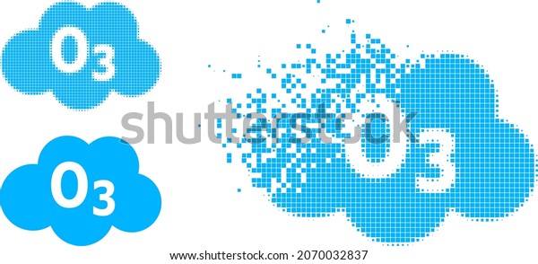 Fractured Pixelated Ozone Cloud Pictogram Halftone Stock Vector ...