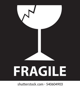 Fragile Black Background Color Element Design Stock Vector (Royalty ...