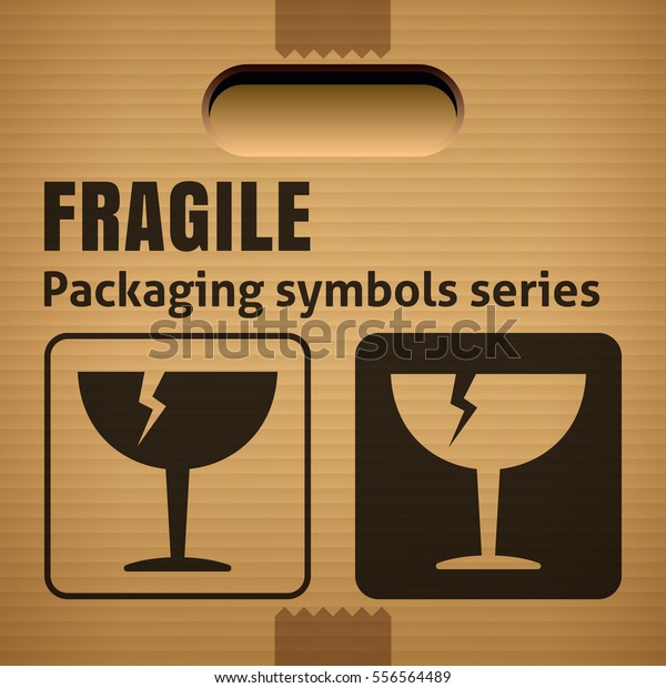 Fragile Breakable Material Packaging Symbol On Stock Vector (Royalty ...
