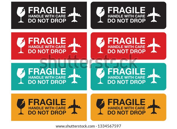 Fragile Handle Care Do Not Drop Stock Vector (Royalty Free) 1334567597