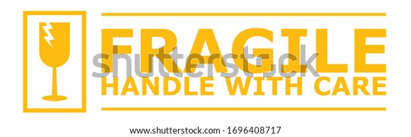 Fragile Handle Care Package Label Stickers Stock Vector (Royalty Free ...