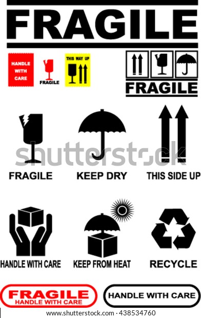 Fragile Keep Dry Side Handle Care Stock Vector (Royalty Free) 438534760