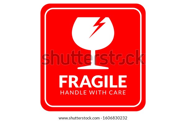 Fragile Label Handle Care Icon Can Stock Vector (Royalty Free) 1606830232
