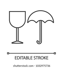 Fragile Linear Icon Thin Line Illustration: เวกเตอร์สต็อก (ปลอดค่า ...