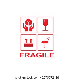 Fragile Logo Icon Vector Concept Design Stock Vector (Royalty Free ...