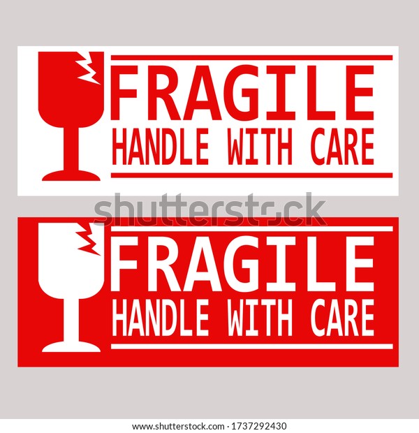Fragile Logo Vector Sticker Stock Vector (Royalty Free) 1737292430 ...