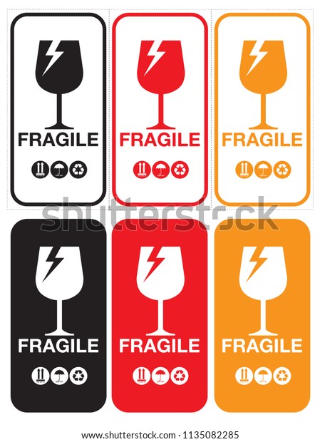 Fragile Material Packaging Symbol Sticker Vector 库存矢量图（免版税）1135082285 ...