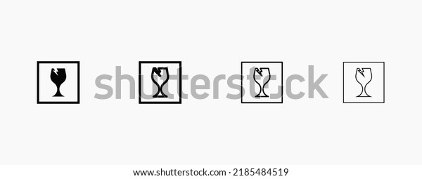 Frágil en el símbolo de embalaje: vector de stock (libre de regalías ...