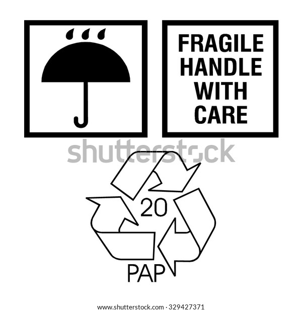 Fragile Packaging Symbols Stock Vector (Royalty Free) 329427371 ...