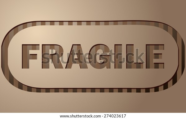 Fragile Paper Cutout Card Vector Illustration Stock Vector (Royalty ...