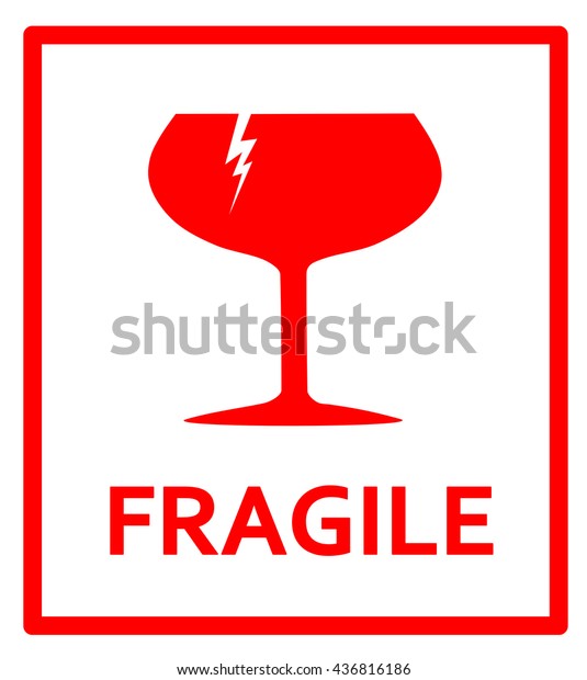 Fragile Red Sign Vector Stock Vector (Royalty Free) 436816186 ...
