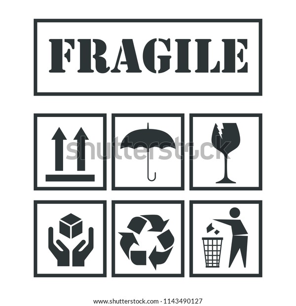 Fragile Signs Box Stock Vector (Royalty Free) 1143490127 | Shutterstock