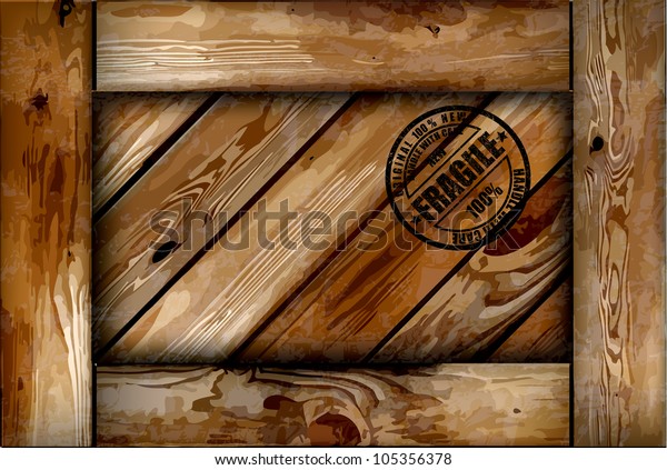 Fragile Wooden Box Stamp Vector Background Stock Vector (Royalty Free ...