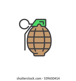 Fragmentation Grenade Line Icon Filled Outline: vector de stock (libre ...