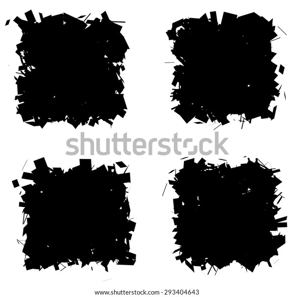 Fragmented Black Silhouette Collection Square Frame Stock Vector ...