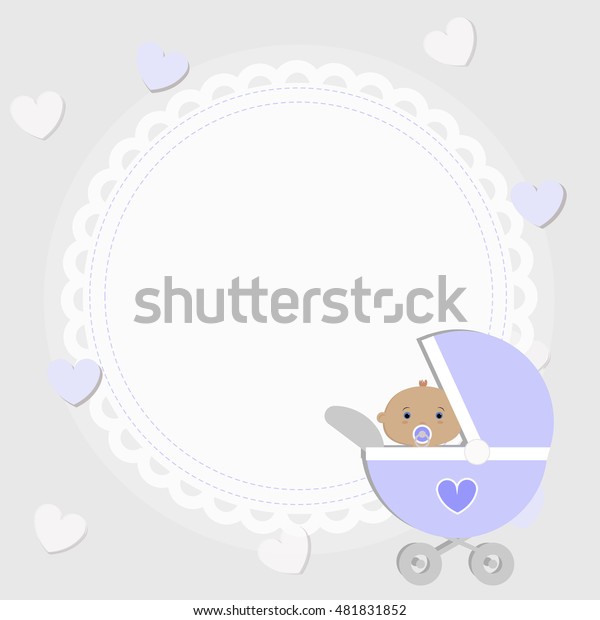 Frame Background Boy Template Greeting Scrapbook Stock Vector (Royalty ...