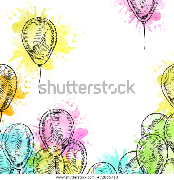 Frame Balloons On White Background Vector Stock Vector (Royalty Free ...