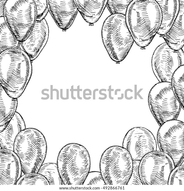 Frame Balloons On White Background Vector Stock Vector (Royalty Free ...