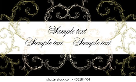 Rococo Frame Colorful Baroque Swirls Scrolls Stock Vector (Royalty Free ...