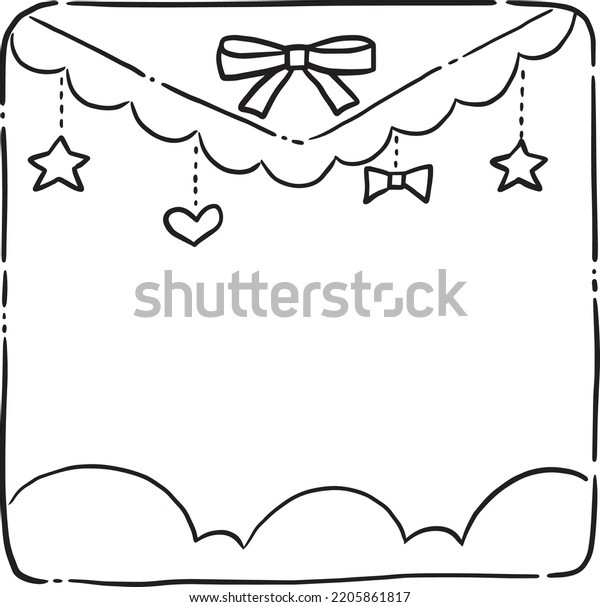 Frame Border Cartoon Doodle Kawaii Anime Stock Vector (Royalty Free ...