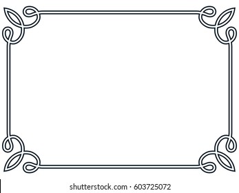 Frame Border Line Vector Vintage Simple Stock Vector (Royalty Free ...