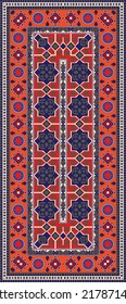 Frame Border Red Background Sindhi Ajrak Stock Vector (Royalty Free ...