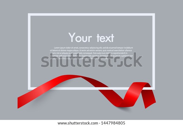 Frame Border Red Ribbon Template Elements Stock Vector (Royalty Free ...