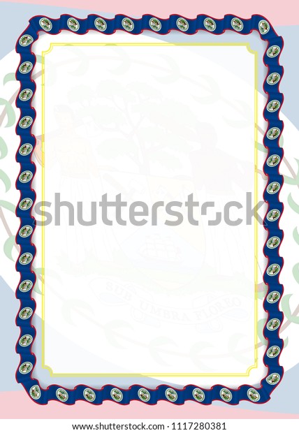 Frame Border Ribbon Belize Flag Template Stock Vector (Royalty Free ...