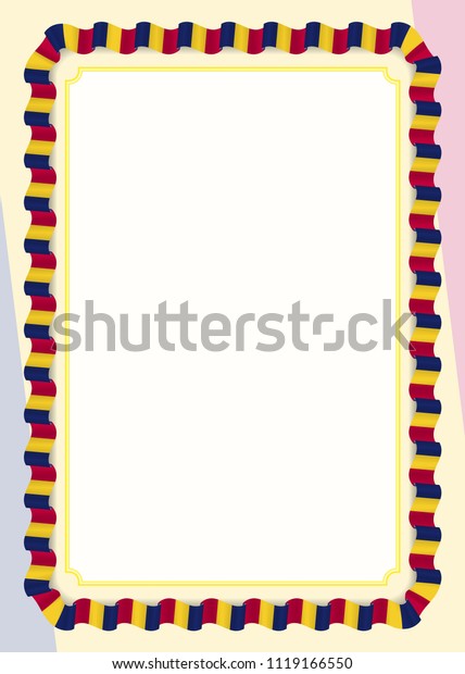 Frame Border Ribbon Chad Flag Template Stock Vector (Royalty Free ...