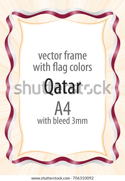 Frame Border Ribbon Colors Qatar Flag Stock Vector (Royalty Free ...