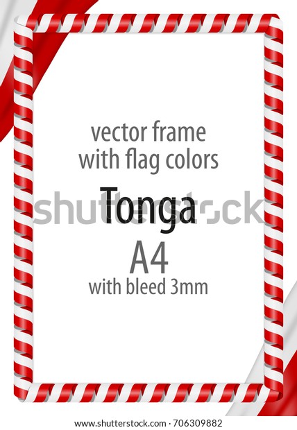 Frame Border Ribbon Colors Tonga Flag Stock Vector (Royalty Free ...