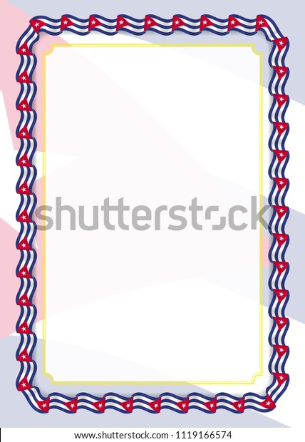 Frame Border Ribbon Cuba Flag Template Stock Vector (Royalty Free ...