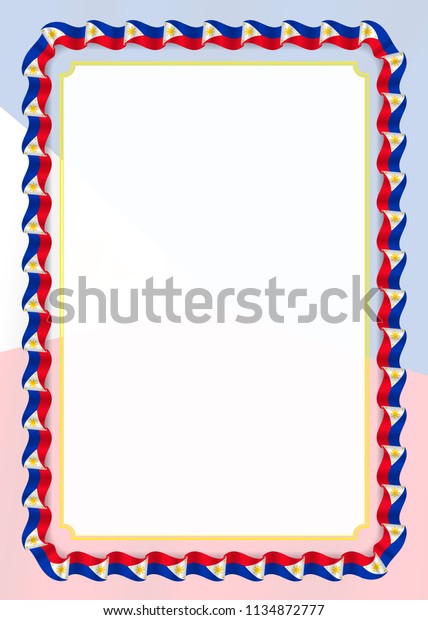 Frame Border Ribbon Philippines Flag Template Stock Vector (Royalty ...
