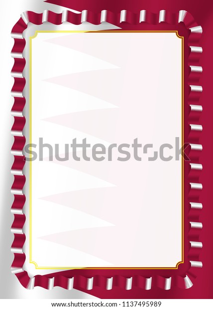 Frame Border Ribbon Qatar Flag Template Stock Vector (Royalty Free ...