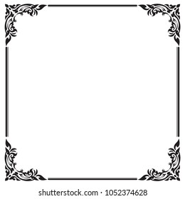 Frame Border Square Black White Vector Stock Vector (Royalty Free ...