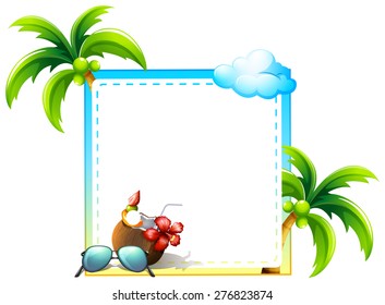 Frame Coconut Coconut Trees Design Stock Vector (Royalty Free) 276823874