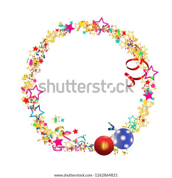Frame Confetti Serpentine Circle On White Stock Vector (Royalty Free ...