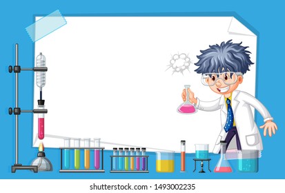 Frame Template Girl Working Science Lab: เวกเตอร์สต็อก (ปลอดค่า ...