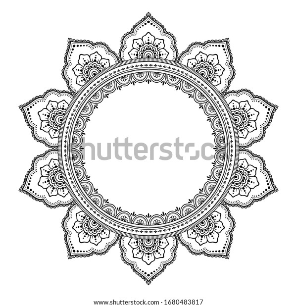 Frame Eastern Tradition Stylized Henna Tattoos Stock Vector (Royalty ...