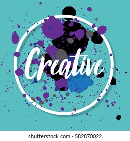 Frame Ellipse Banner Splashes Creative Card Stock Vector (Royalty Free ...