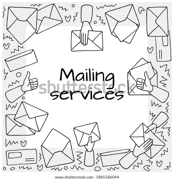 Frame Envelopes Doodle Style Posters Websites Stock Vector (Royalty ...